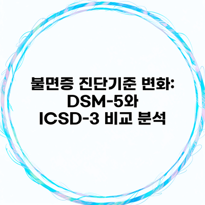 불면증 진단기준 변화: DSM-5와 ICSD-3 비교 분석